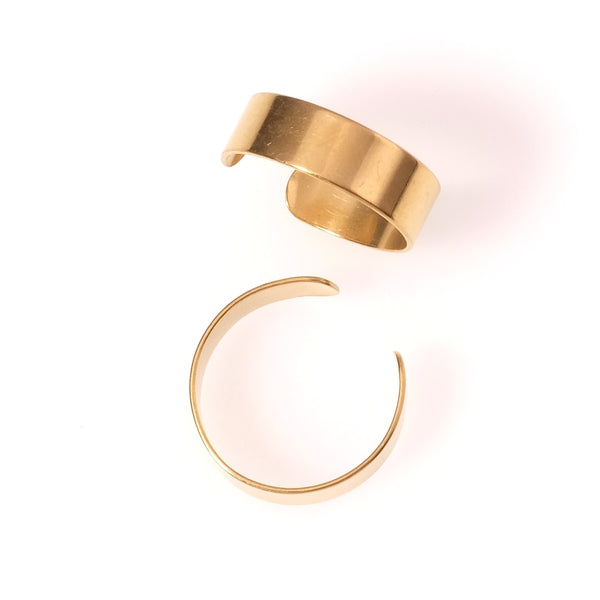 2 Supports Bague Jonc 6mm Acier Inox Doré à Coller - Perles Corner