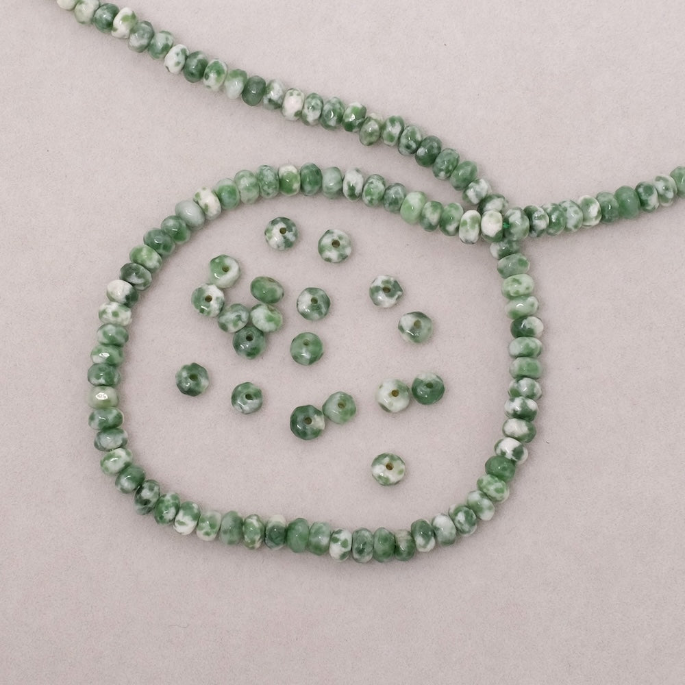 Perles Jaspe Vert Polygones 6mm Naturelles - Perles Corner